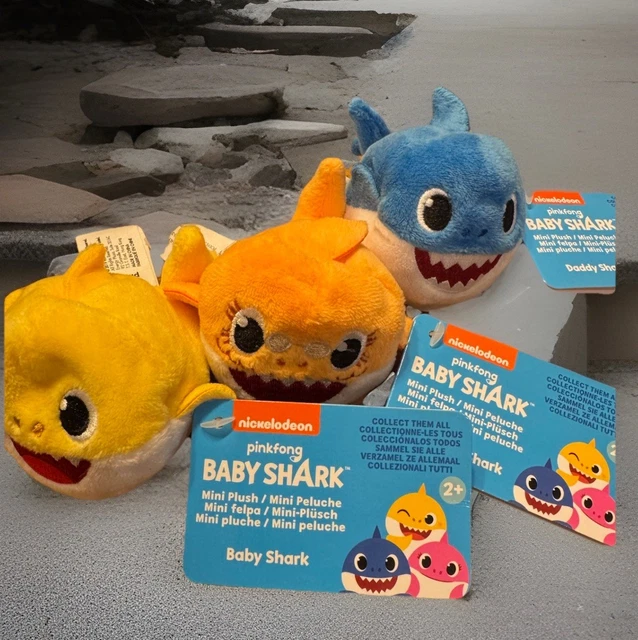 3 BABY SHARK Grandma Daddy Nickelodeon Mini Soft Toy New With Tags £12. ...