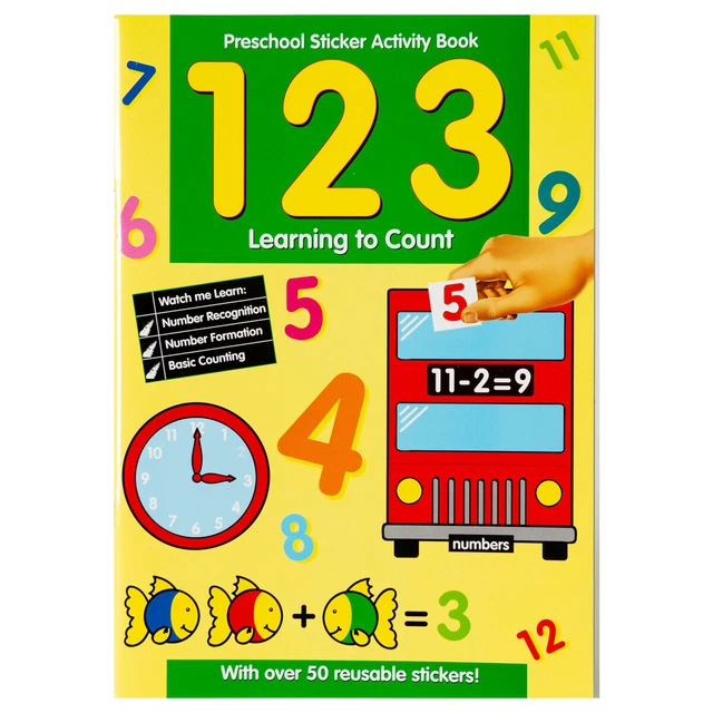 PRESCHOOL STICKER ACTIVITY Book 123 Learning to Count Children ...
