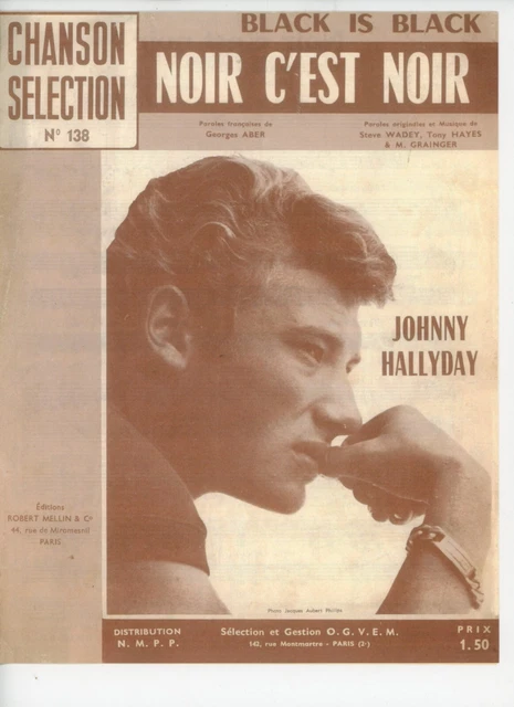 Johnny Hallyday Partition Noir Cest Noir R Re Eur 9 00 Picclick Fr
