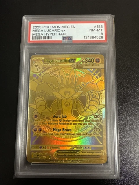 2025 POKEMON MEG En-Mega Evolution Mega Hyper Rare #188 Mega Lucario Ex ...