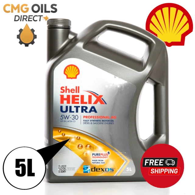 SHELL HELIX ULTRA PROFESSIONAL 5w30 AG FULLY SYNTHETIC MOTOR OIL 5L £32 ...