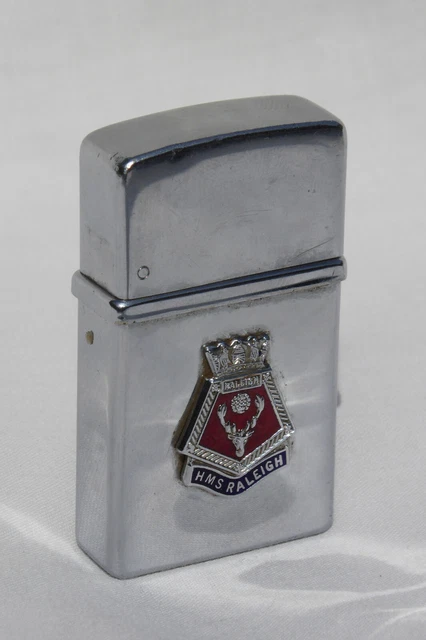 VINTAGE WW2 HMS RALEIGH FALCON NIMROD PETROL LIGHTER has Royal Navy ...