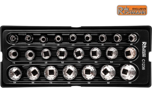 MODULE INSERT SERVANTE 24 douilles 1/2" 12pans de 8 à 32mm Cr-V ...