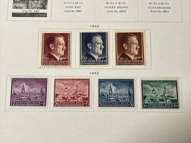 WWII WW2 NAZI German Third Reich NSDAP Adolf Hitler Poland Stamp Lot ...