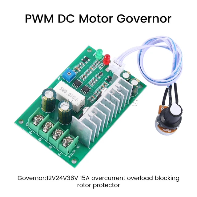 DC10-40V PWM DC Motor Speed Regulator 12V24V36V 15A Adjustable Speed ...