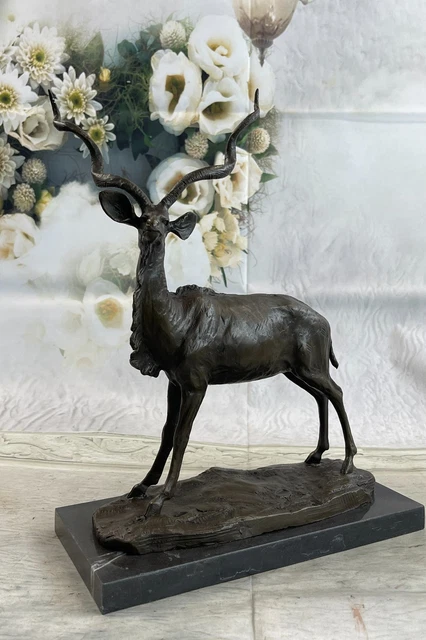 SIGNED ART DECO African Grey Ghost Bronze Statue Figure Hot Cast ...