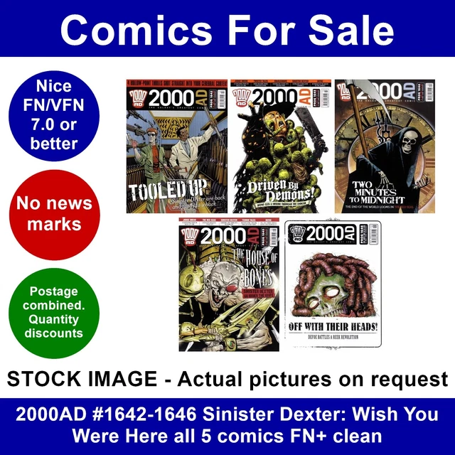 2000AD #1642-1646 SINISTER Dexter: Wish You Were Here all 5 comics FN+ clean £13.97 - PicClick UK
