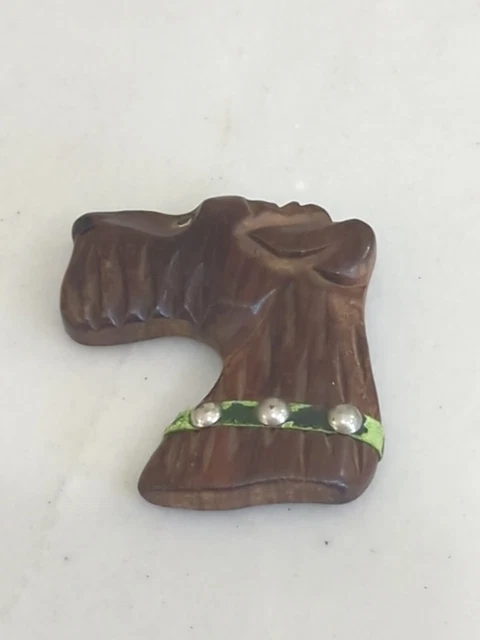 VINTAGE 1940/1950'S LARGE Dog Scotty Carved Wood Pin Brooch £33.20 ...
