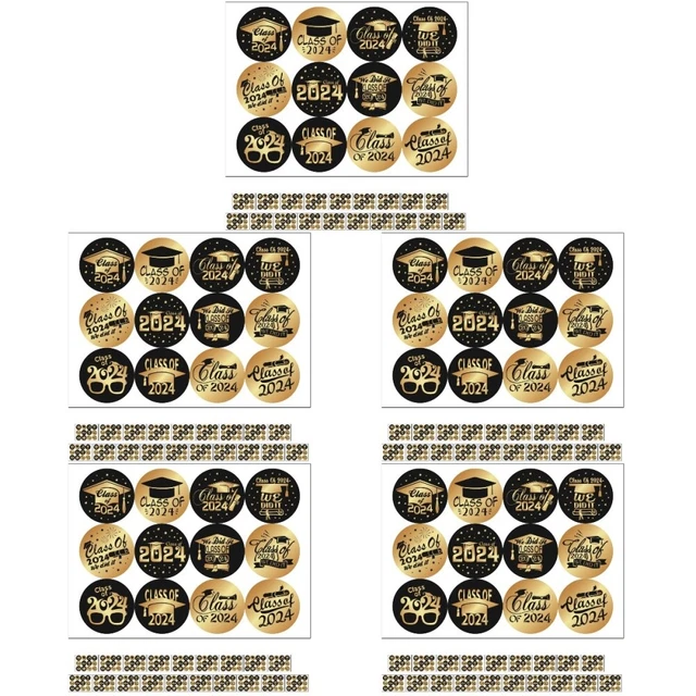 100 SHEETS OF Graduation 2024 Theme Sealing Labels Class Of 2024 Grad ...