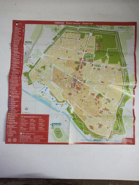 FERRARA PIANTA TURISTICA Tourist Map Multilingua EUR 10,00 - PicClick FR