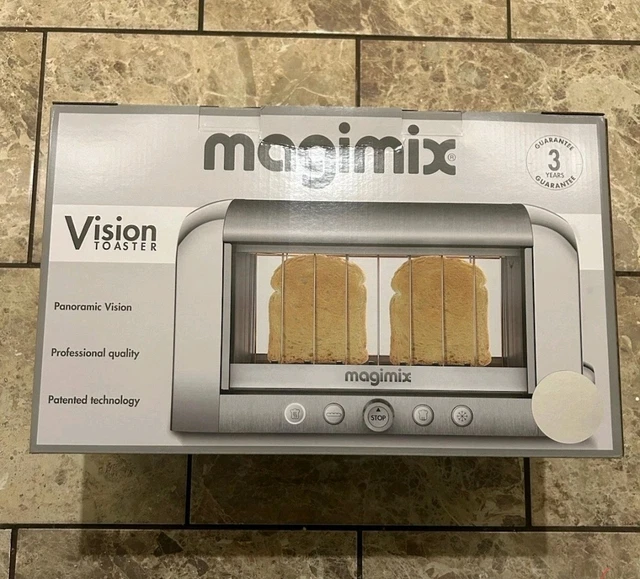 MAGIMIX VISION SEE Through 2 Slice Glass Toaster Brushed Finish £99.48 ...
