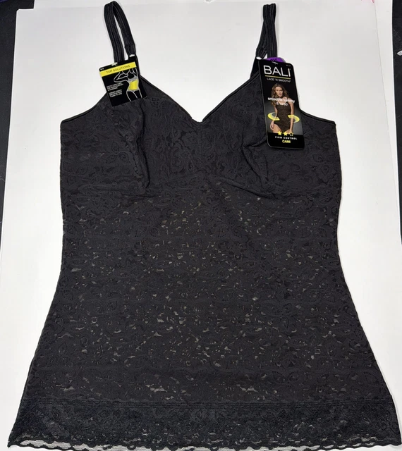 BALI LACE 'N Smooth Women's Shaping Camisole Black 2XL Firm Control ...