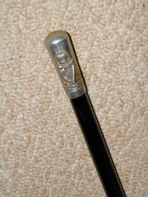 WW2 EBONIZED MILITARY 'The Royal Irish Rifles' Swagger Stick With ...