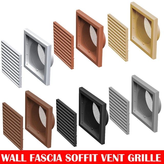 PLASTIC EXTRACTOR FAN Wall Louvre Grill Ventilation 4" , 5" , 6" Vent ...