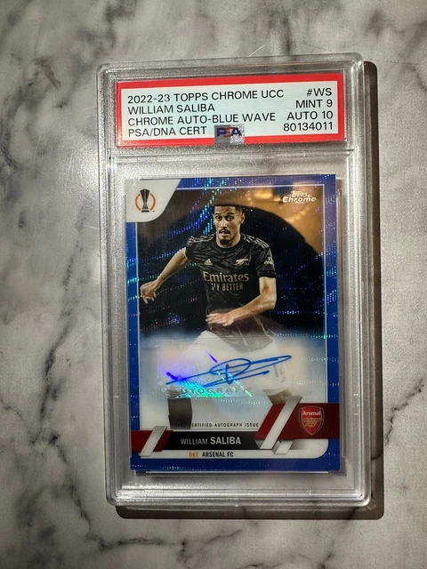 WILLIAM SALIBA BLUE Wave/75 Topps Cromato 2023 Arsenal PSA Classificato ...