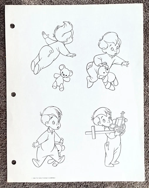 PETER PAN DISNEY Animation PHOTOCOPY Model Sheet Art 1988 MICHAEL ...