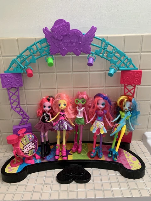 MY LITTLE PONY Equestria Girls Rainbow Rocks Stage and 5 Dolls Bundle £42.99 - PicClick UK