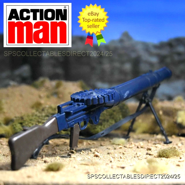 ACTION MAN VINTAGE Palitoy Lewis Heavy Machine Gun Complete c1975 FREE ...