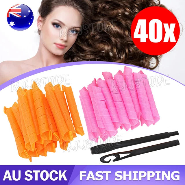 NEW 40PCS 50CM Magic Hair Curlers Curl Formers Spiral Ringlets Leverage ...