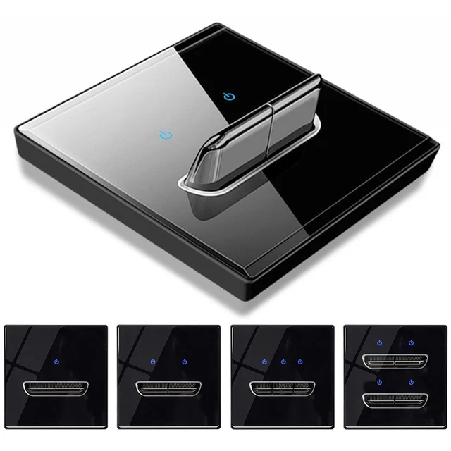 86*86MM TEMPERED GLASS Push Button Switch Toggle Switch Wall Light ...