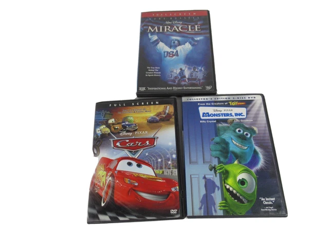 Disney Movie Lot Of 3 Dvd Monsters Inc Cars And Miracle Disney Pixar Fast Ship £1045 Picclick Uk