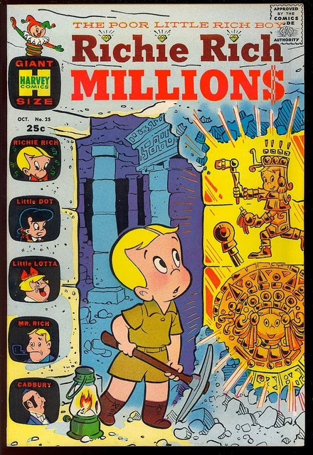 RICHIE RICH MILLIONS #25 très belle copie de fichier Harvey bande ...