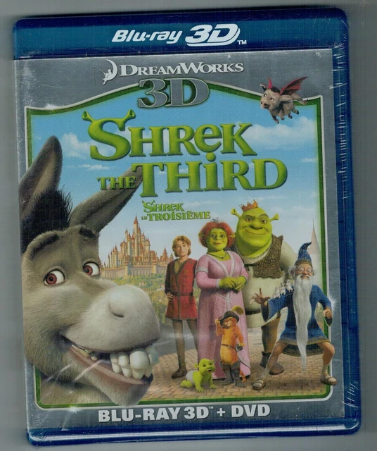 DREAMWORKS SHREK THE Third 3D Blu Ray + DVD 2-disc set three 3 BRAND ...