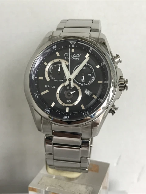 CITIZEN MEN’S ECO-DRIVE Chronograph Blue Dial Date S.Steel Bracelet ...