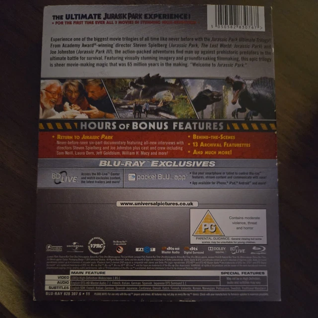 JURASSIC PARK/THE LOST World - Jurassic Park/Jurassic Park 3 (Box Set ...