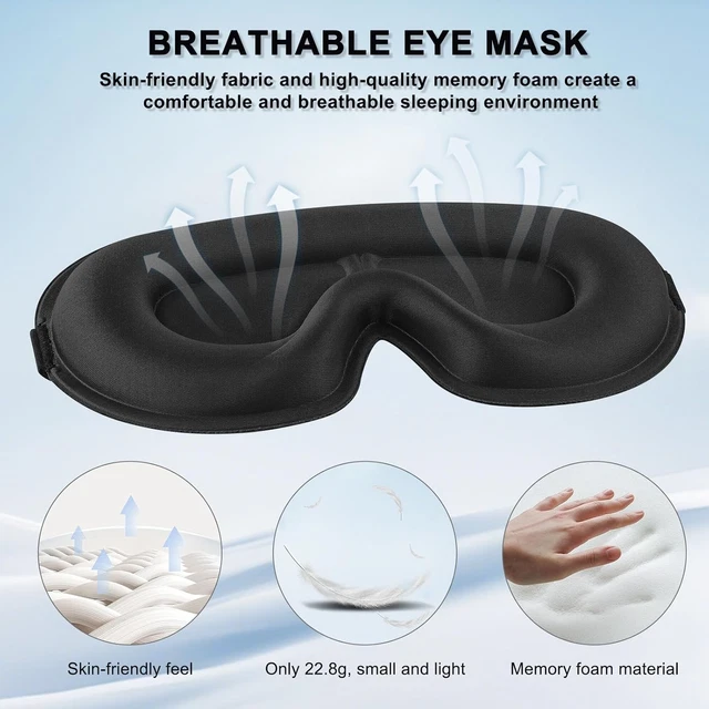 SLEEP MASK FOR Side Sleeper, Complete Light Blocking 3D Sleeping Eye ...