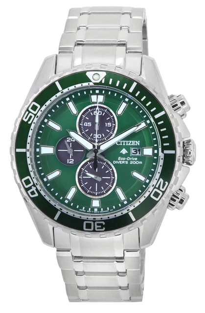 CITIZEN PROMASTER CHRONOGRAPHE Vert Eco-Drive Plongeur CA0820-50X Montre Hommes EUR 368,15 ...