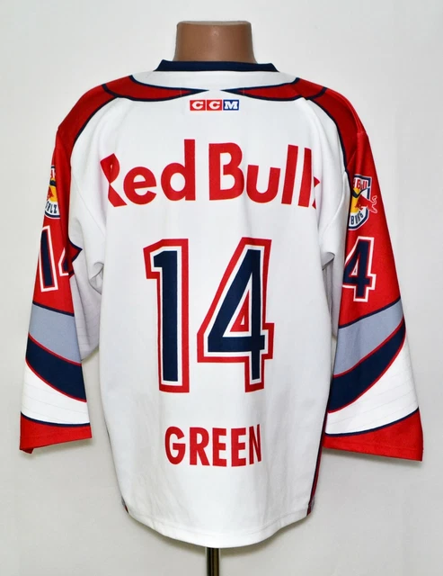 RED BULL SALZBURG 2000's ICE HOCKEY HOME SHIRT JERSEY # 14 GREEN SIZE S ...