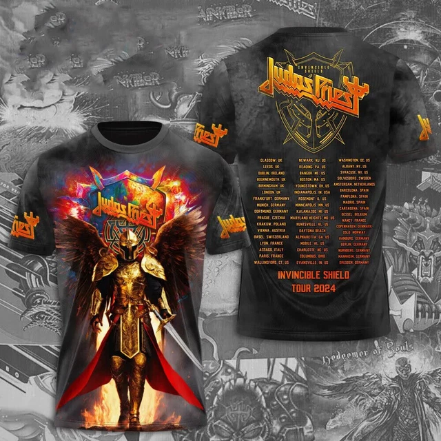 JUDAS_PRIEST INVINCIBLE SHIELD 2024 US 3D All Over Print T-Shirts S-5XL ...