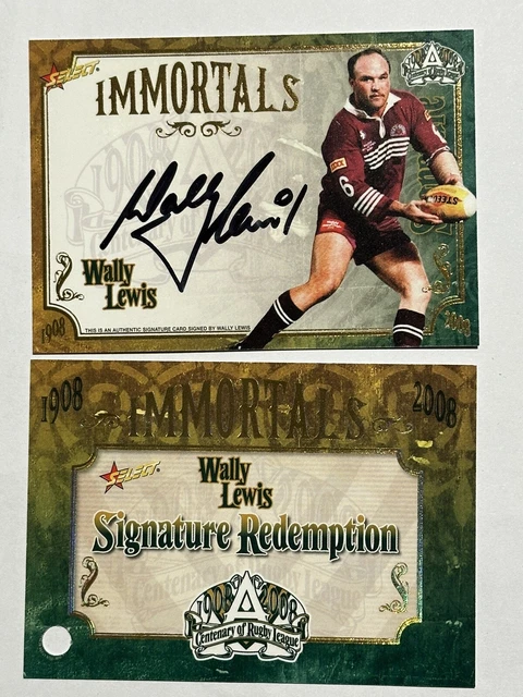 2008 NRL CENTENARY Of Rugby League Immortal Signature IMSC4 Wally Lewis ...