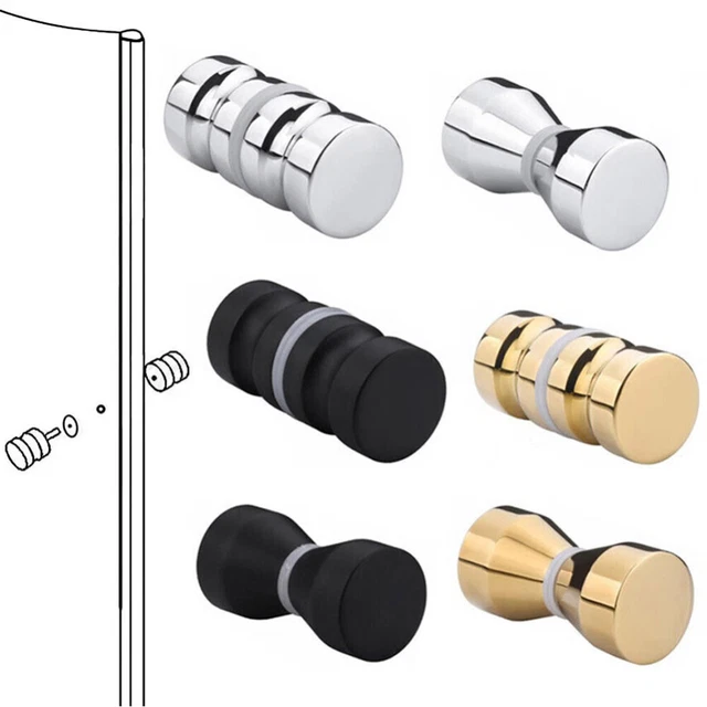 BACK-TO-BACK GLASS DOOR Knob Puller Push Handle Bathroom Shower Aluminum Alloy $13.59 - PicClick AU