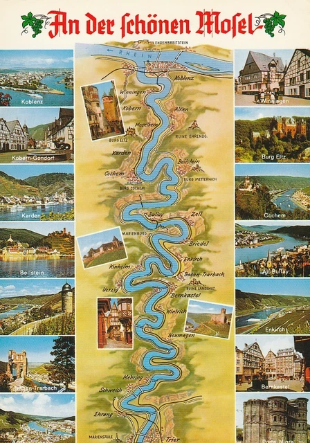 AK MAP, LANDKARTE, Umgebungskarte **AN DER SCHÖNEN MOSEL** EUR 1,00 ...