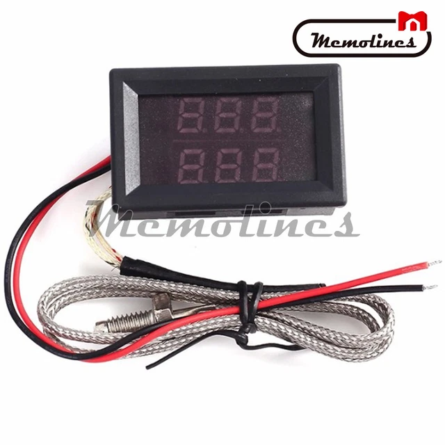 DUAL LED K-TYPE Thermometer Thermocouples High Temperature Sensor Probe ...