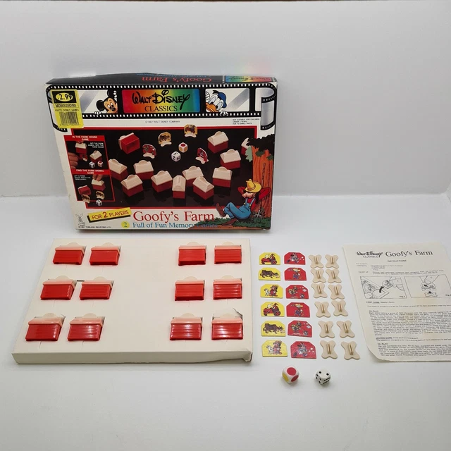 VINTAGE WALT DISNEY’S Goofys Farm memory pairs board game toy. 1987 ...
