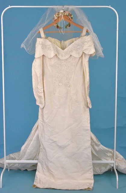 VINTAGE RONALD JOYCE Princess Collection 1980s Silk Wedding Dress Size ...