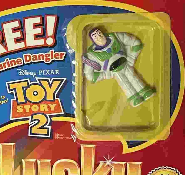 DISNEY BUZZ LIGHTYEAR Dangler Lucky Charms Cereal Box Toy Story 2 Pixar ...
