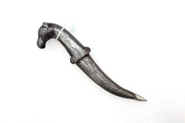 DAGGER KNIFE SILVER Koftgari Wire Work Hand Forged Steel Blade Camel ...