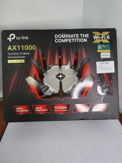 TP-LINK ARCHER AX11000 Tri-Band Wi-Fi 6 Gaming Router - Black/Red NEW ...