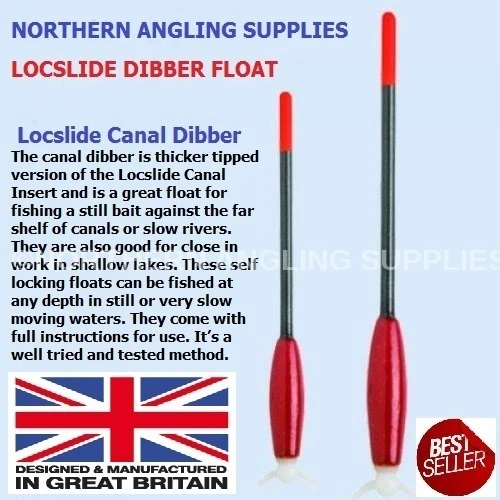 2 X LOCSLIDE CANAL DIBBER FLOATS Depth Leger Feeder Hook Bait Fishing £ ...