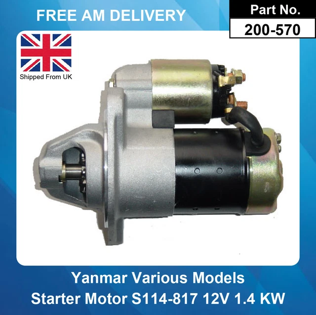 STARTER MOTOR FOR Yanmar 4TNE88, 3TNV88 Engines S114-815 S114-817 £79. ...