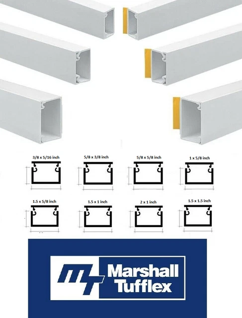 MARSHALL TUFFLEX MINI Trunking Imperial TV Cable Tidy Management PVC ...