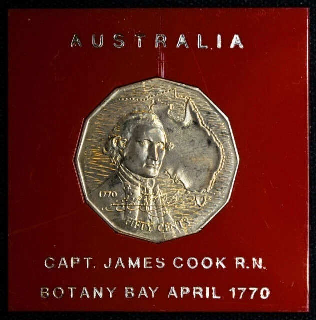 1970 CAPTAIN JAMES Cook RN Botany Bay April 1770 50c Uncirculated Coin ...