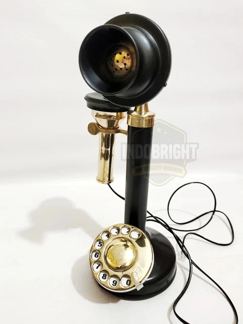VINTAGE WEST PHONE With Rotating Dial - Rustic Brass Fixed Phones £70. ...