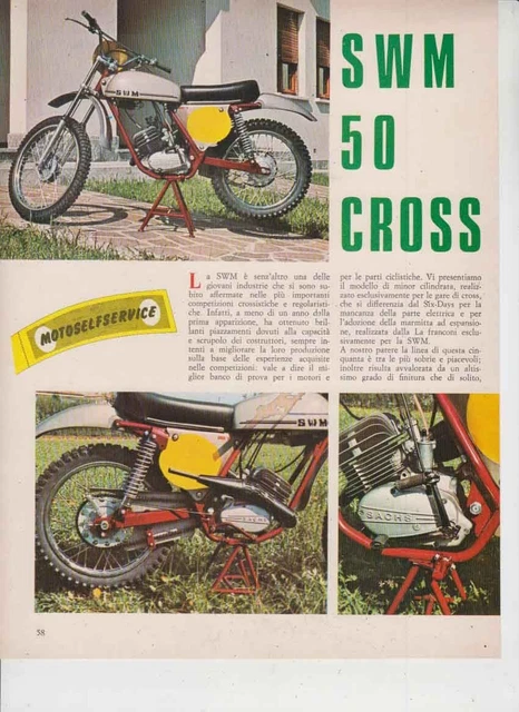 ADVERTISING PUBBLICITÀ-TEST MOTO SWM 50 CROSS 1972 MOTOITALIANE ...