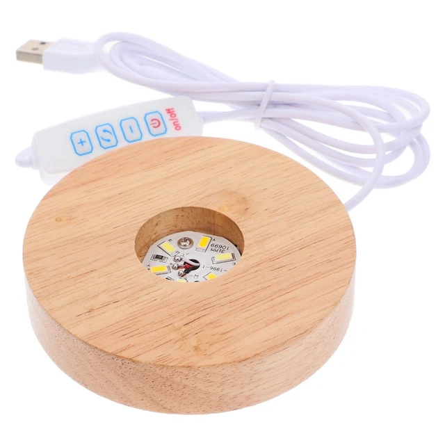 WOOD BALL LIGHT Base Led Display Platform Handcrafting Gazing Ball ...