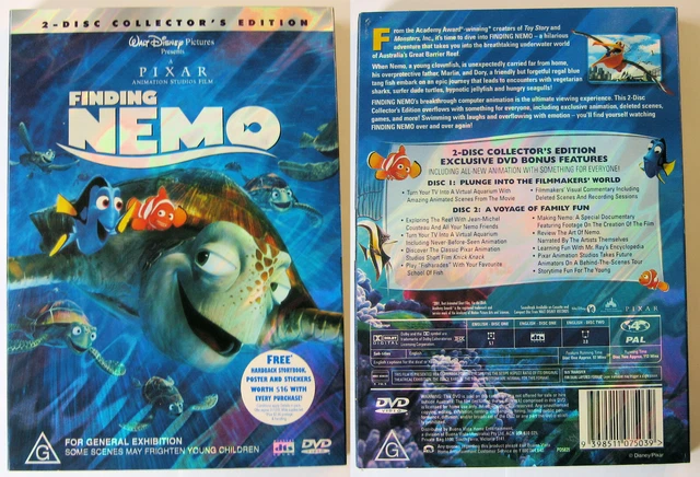 FINDING NEMO DISNEY Pixar 2 Disc Australia Region 4 Pal Dvd Dts £5.99 ...